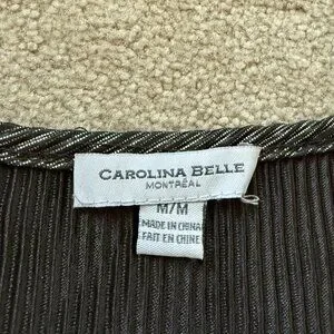 Carolina Belle Montreal | Tops | Carolina Belle Metallic Gray Pleated ...